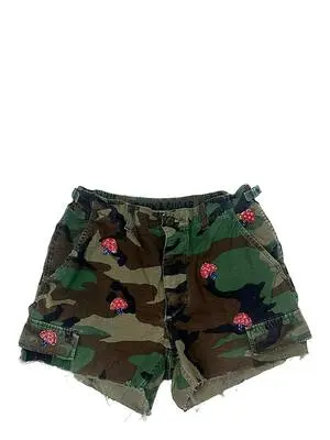 Rank & Sugar Vintage Camo Army Shorts - Green Motif