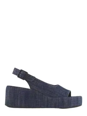 HOGL 65mm Denim Platform Sandals - Blue