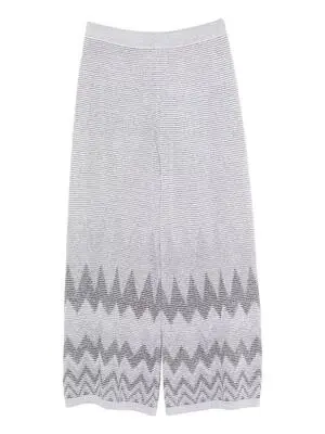 D.exterior Chevron Knit Trousers - Grey