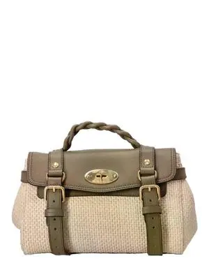 Mulberry Mini Alexa Woven Top-Handle Bag Neutrals