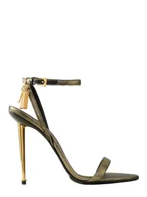 TOM FORD Padlock Lamé Sandals