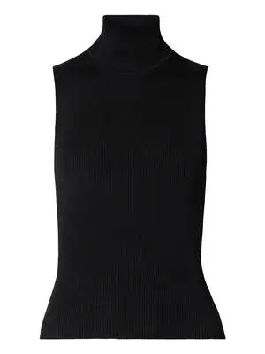 Khaite Benita Ribbed-knit Turtleneck Top - Black