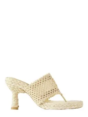Chloé Isla Crocheted Raffia Mules - Neutrals