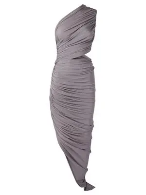 Alaïa One-shoulder Asymmetric Cutout Stretch-jersey Dress - Gray