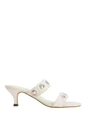 Bernardo Patra 55mm Eyelet Heeled Sandals - White