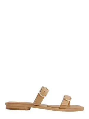 Bernardo 1946 Arta Double-buckle Flat Sandals - Brown