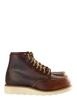 Red Wing Lace-up Leather Work Boots - Brown