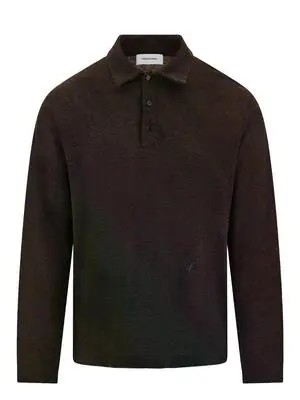 FERRAGAMO Long-sleeved Polo Shirt - Brown
