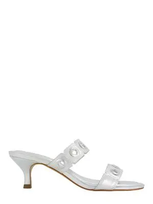 Bernardo 1946 Eyelet-embellished Heeled Sandals - Silver
