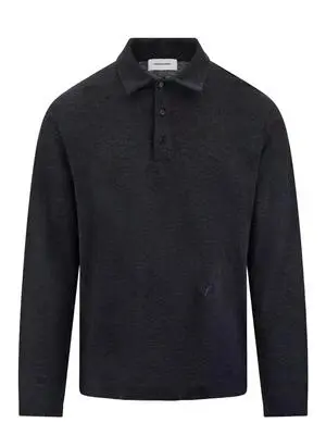 FERRAGAMO Long-sleeve Polo Shirt - Grey
