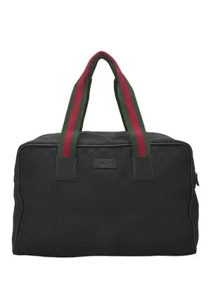 Gucci Gg Canvas Web Duffle - Black