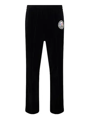 SAINT MXXXXXX Lastman Embroidered Velvet Track Jogging Bottoms - Black
