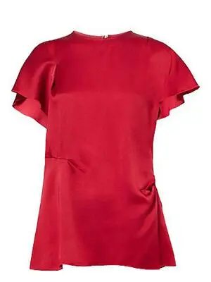 Victoria Beckham Draped Short-sleeved Top - Rose