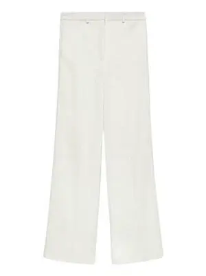 JOSEPH Morissey Comfort Cady Mid-rise Straight-leg Trousers - Ivory