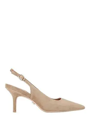 Carvela Spirited Suede Slingback Courts - Taupe