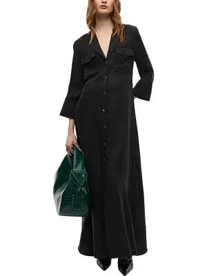 GANNI Fluid Maxi Dress - Black