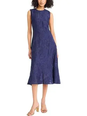 LUXELY Jacquard Midi Dress