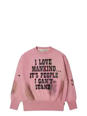 ADVISORY BOARD CRYSTALS I Love Mankind Sweatshirt - Pink