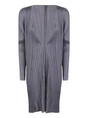 Issey Miyake Pleated Cardigan Coat - Grey