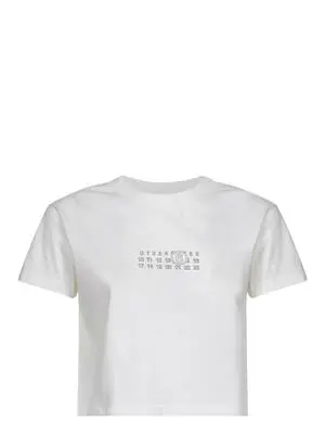 MAISON MARGIELA Numbers Motif Cropped T-shirt - White