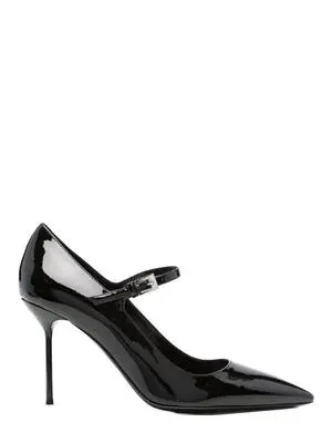 Paris Texas 90mm Leather Heeled Pumps - Black