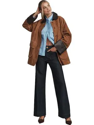 Maeve Maeve Colette High-Rise Wide-Leg Full-Length Jeans Rinse Wash