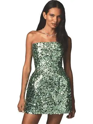 Bronx And Bronco Maraya Strapless Sequin Mini Dress - Teal
