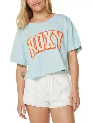 Roxy Oversized Cropped Graphic T-shirt - Stratosphere Roxy College