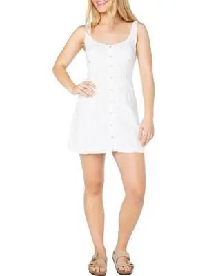 Roxy Kaia Eyelet Mini Dress - Snow White Solid