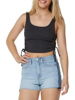 Roxy Surf Stoked Crop Rib Tank - Phantom Solid