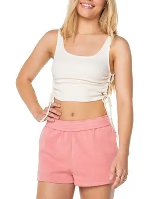 Roxy Surf Stoked Crop Rib Tank - Snow White Solid