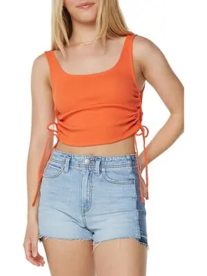 Roxy Surf Stoked Crop Rib Tank - Tigerlily Solid