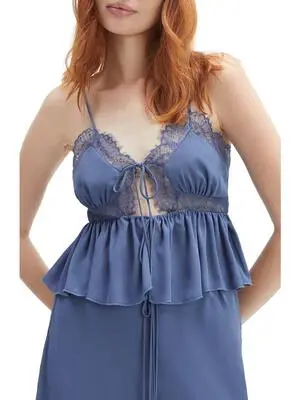 Bardot Amar Lace Detail Camisole - Dusty Blue