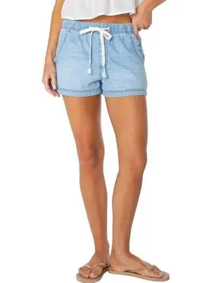 Roxy Denim Shorts With Tie Waist Stranded