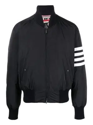 Thom Browne Bomber Jacket With 4-stripe Detail - Blue
