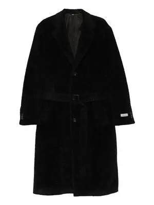 Canali Belted Overcoat - Black