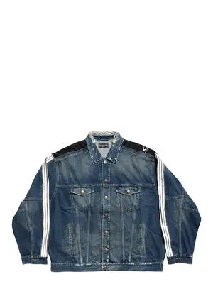Balenciaga Distressed Denim Jacket - Blue