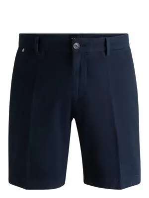 BOSS Stretch Cotton Slim-fit Shorts - Blue
