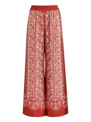 La DoubleJ Printed Silk-twill Trousers - Multicoloured