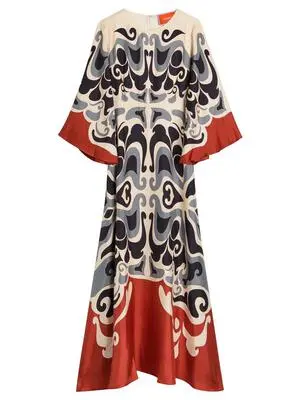 La DoubleJ Sorella Printed Silk-Twill Maxi Dress Multicoloured