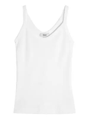 AGOLDE Jordan Ribbed Cotton-blend Tank - White