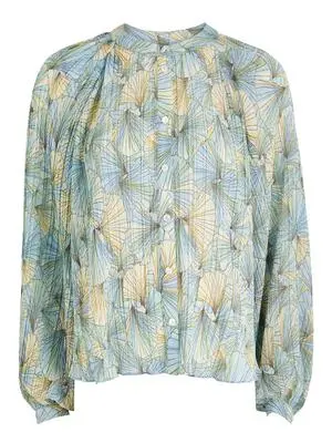 Veronica Beard Printed Chiffon Blouse - Blue