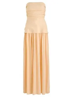 Faithfull The Brand Hedy Draped Woven Maxi Dress - Yellow