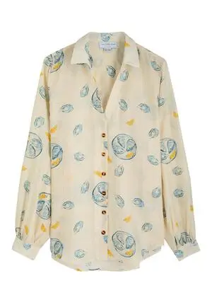 NEVER FULLY DRESSED Printed Woven Shirt - Cream