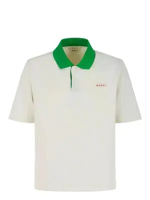 Marni Contrasting-collar Polo Shirt - White