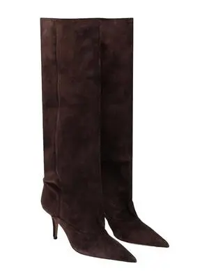 Paris Texas Tall Suede Boots - Brown