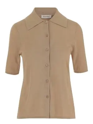 BY MALENE BIRGER Wool Blend Dicot Shirt - Beige