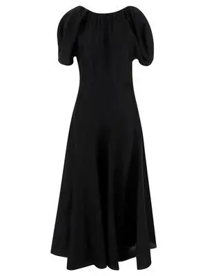 Tory Burch Linen And Viscose Dress - Black
