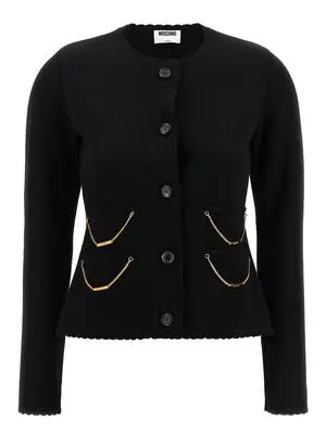 Moschino Chain Detailed Cardigan - Black