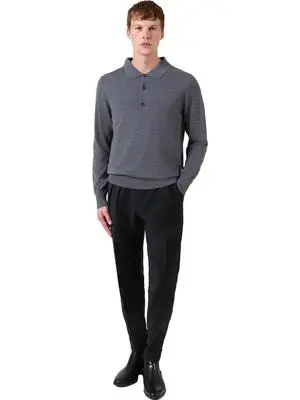 AUTORE Douglas Merino Wool Polo Shirt - Grigio